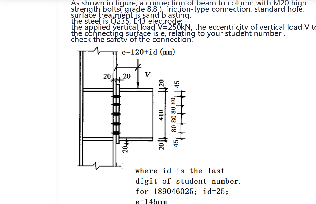 Solved As shown in figure, a connection of beam to column | Chegg.com
