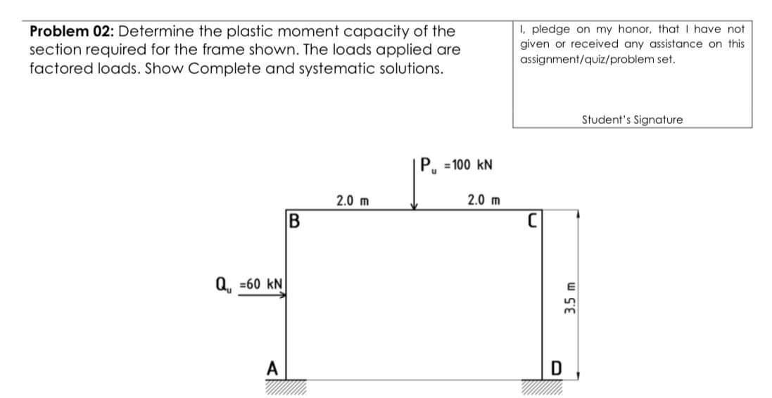 Solved Problem 02: Determine the plastic moment capacity of | Chegg.com