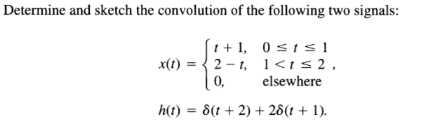 Solved Determine and sketch the convolution of the following | Chegg.com