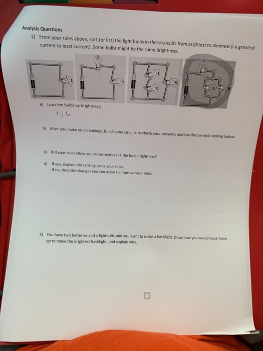 Solved Analysis Questions 1) From your rules above, sort (or | Chegg.com