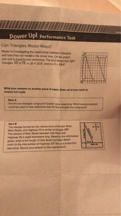Solved Power Up! Performance Task Can Triangles Model Maps? | Chegg.com