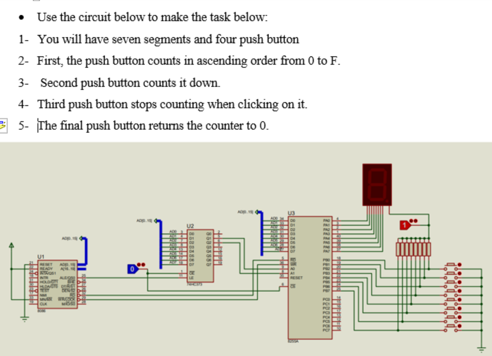 Solved - Use the circuit below to make the task below: 1- | Chegg.com