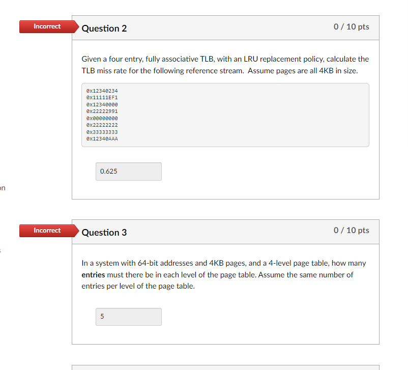 Solved Given a four entry, fully associative TLB, with an | Chegg.com