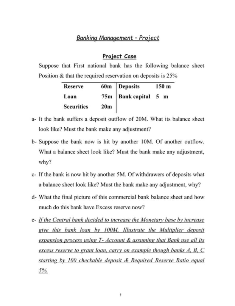 Solved Banking Management - Project Project Case Suppose | Chegg.com