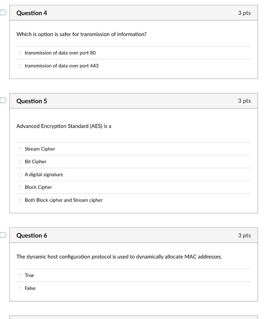 Solved Question 4 3 pts Which is option is safer for | Chegg.com