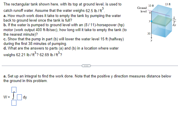 Solved The rectangular tank shown here, with its top at | Chegg.com