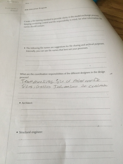 Solved BIM Edecation Program Model Creation Sequence The | Chegg.com