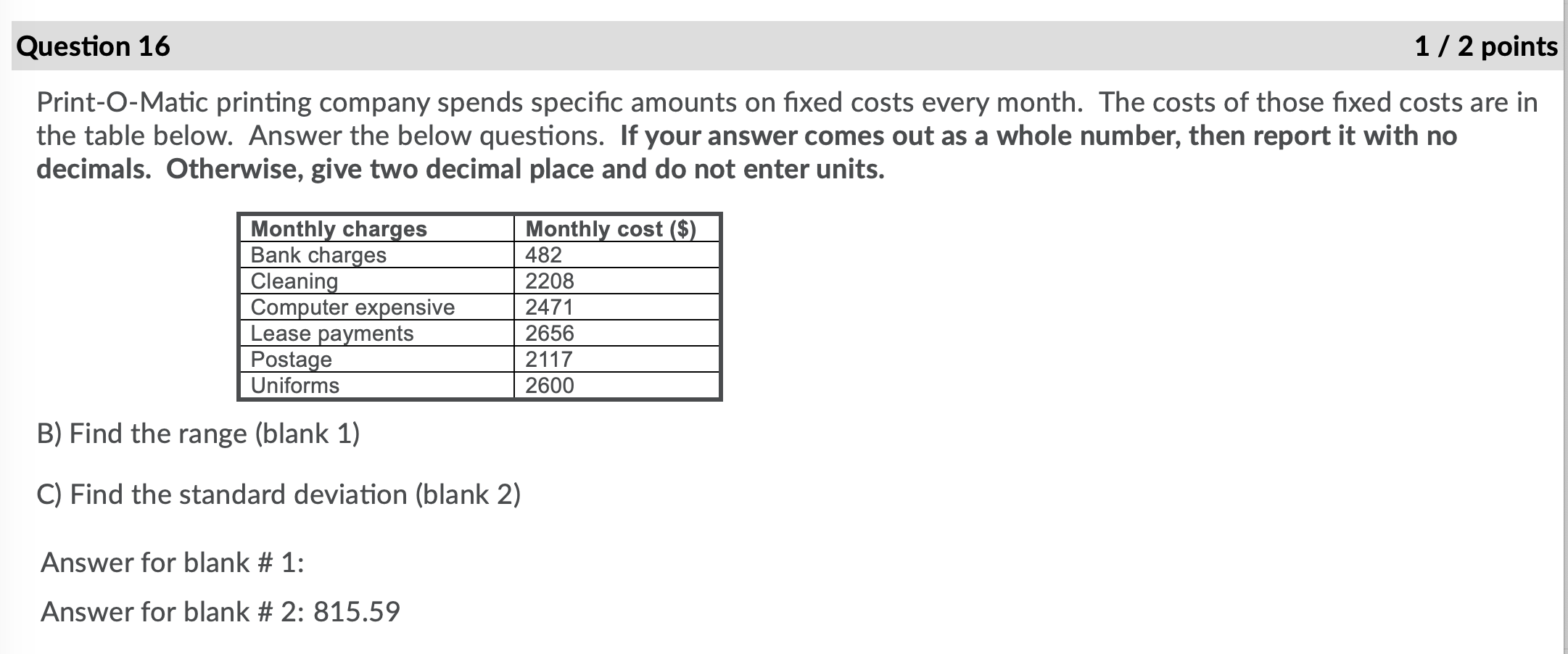 Solved 1/3 points Question 1 The miles per gallon rating for | Chegg.com