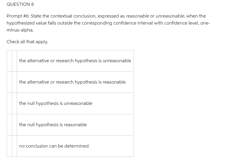 Solved Prompt \#4: State the contextual conclusion, | Chegg.com
