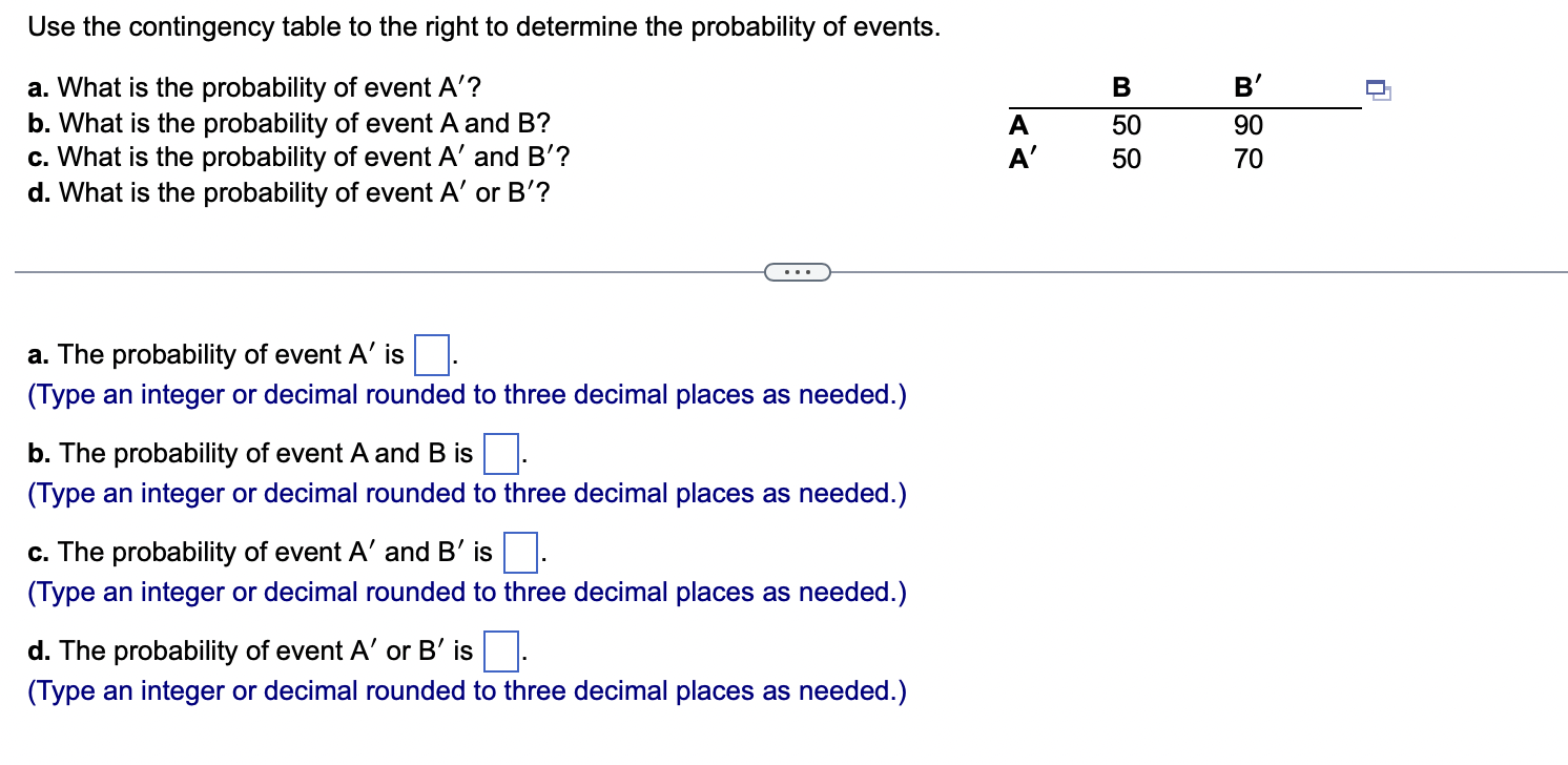 Solved Use the contingency table to the right to determine | Chegg.com