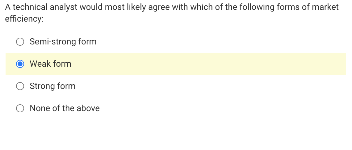 Solved A technical analyst would most likely agree with | Chegg.com