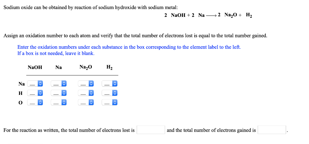 Solved Sodium oxide can be obtained by reaction of sodium | Chegg.com