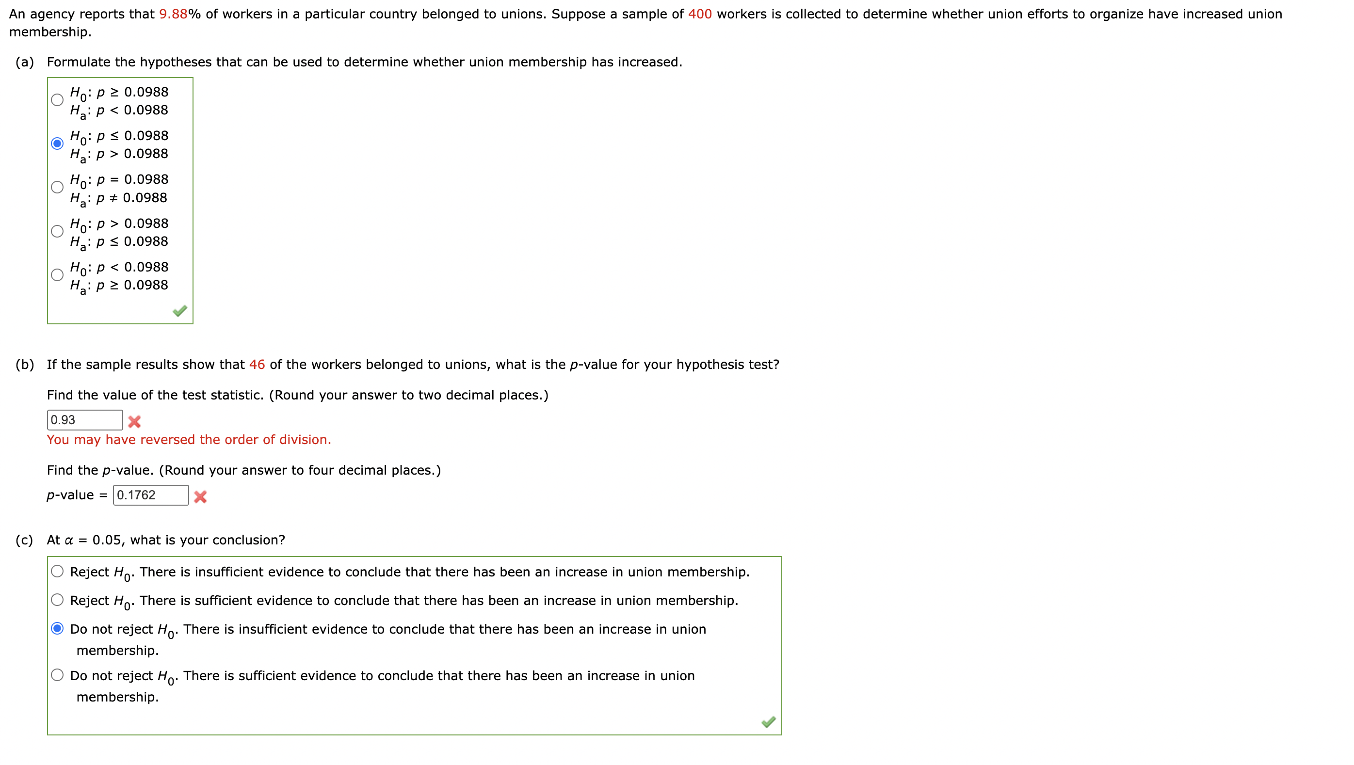 Solved membership.(a) ﻿Formulate the hypotheses that can be | Chegg.com