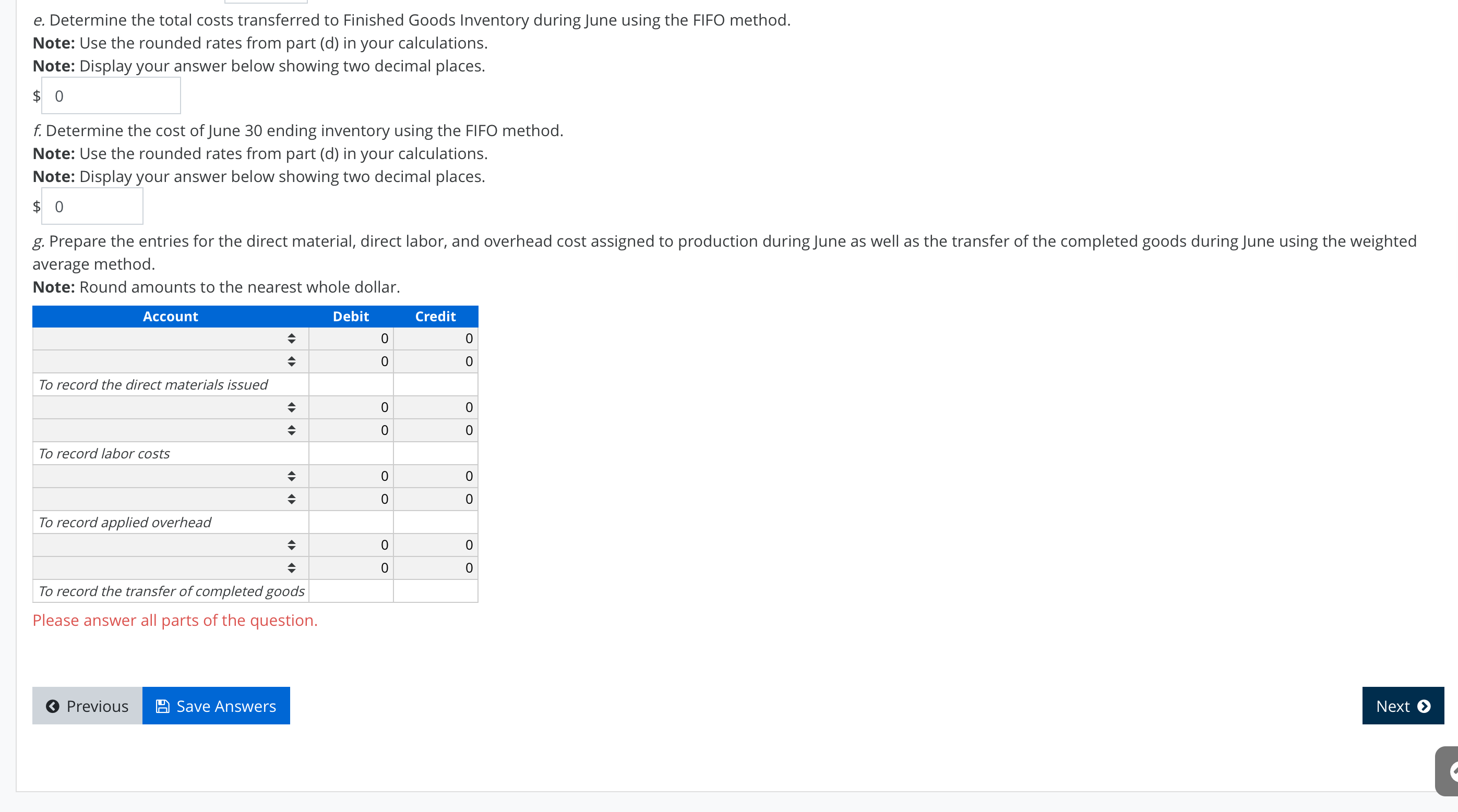 Solved EUP; cost per EUP; cost assignment; WA & FIFO Found | Chegg.com