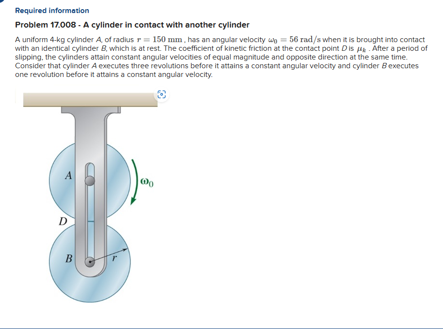 Solved a) ﻿Determine the final angular velocity of both A | Chegg.com