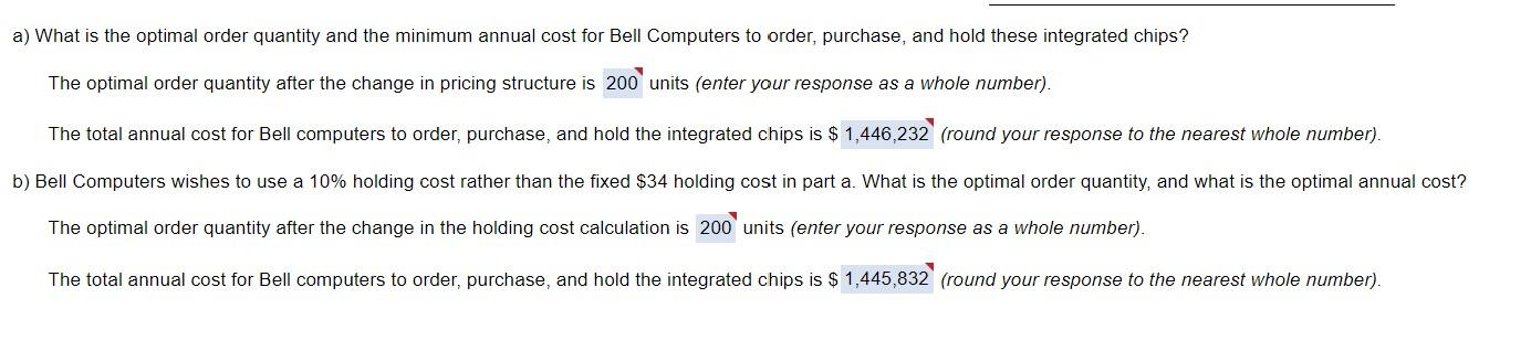 Solved a) What is the optimal order quantity and the minimum | Chegg.com