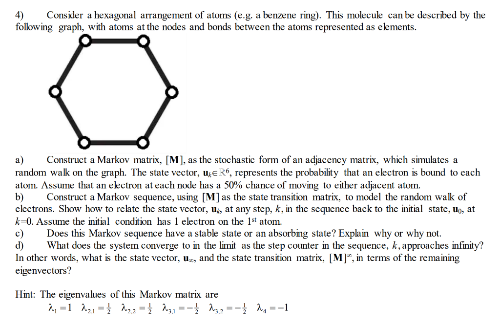 4) Consider a hexagonal arrangement of atoms (e.g. a | Chegg.com