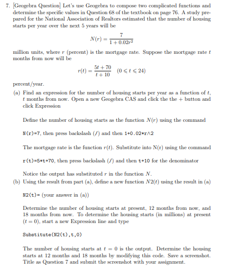 Solved 7. [Geogebra Question] Let's use Geogebra to compose | Chegg.com