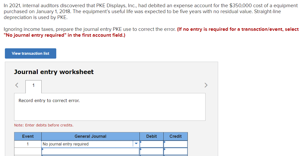 Solved In 2021, internal auditors discovered that PKE | Chegg.com