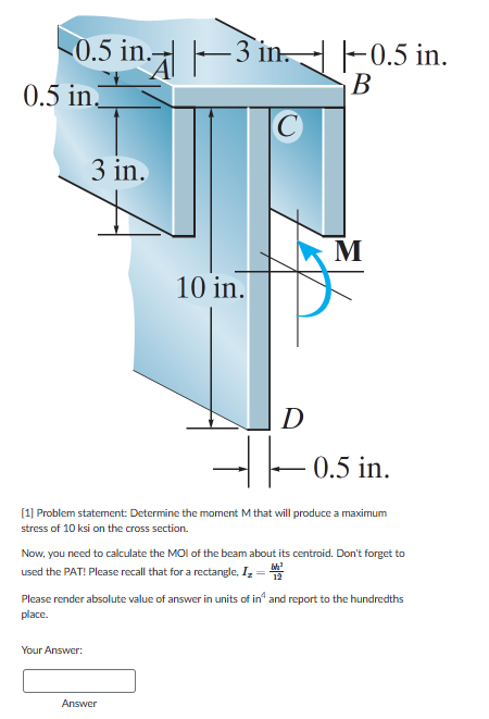 Solved [1] ﻿Problem statement: Determine the moment M that | Chegg.com