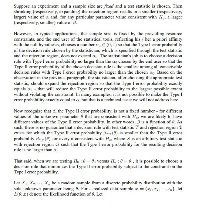 Solved Suppose an experiment and a sample size are fixed and | Chegg.com