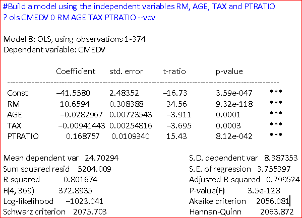 \#Build a model using the independent variables RM, | Chegg.com