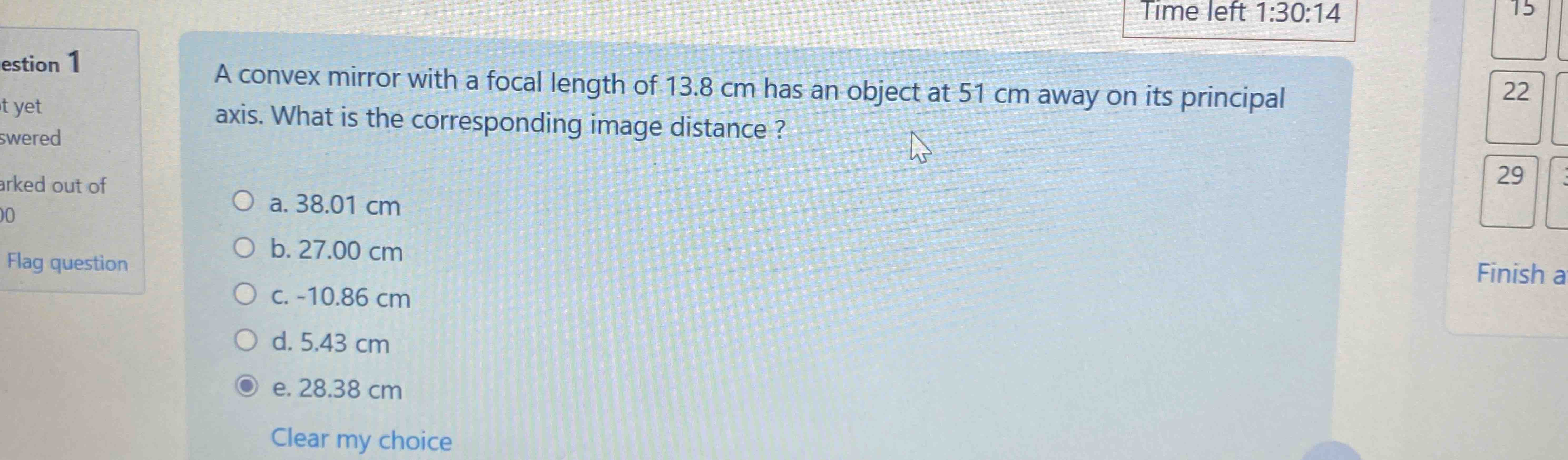 Solved A convex mirror with a focal length of 13.8cm ﻿has an | Chegg.com