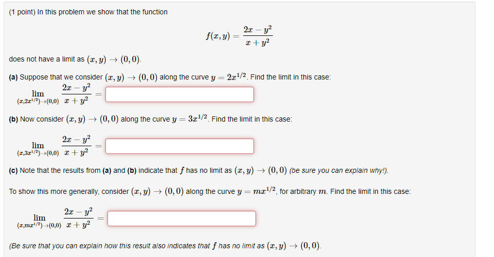 Solved (1 point) In this problem we show that the function | Chegg.com