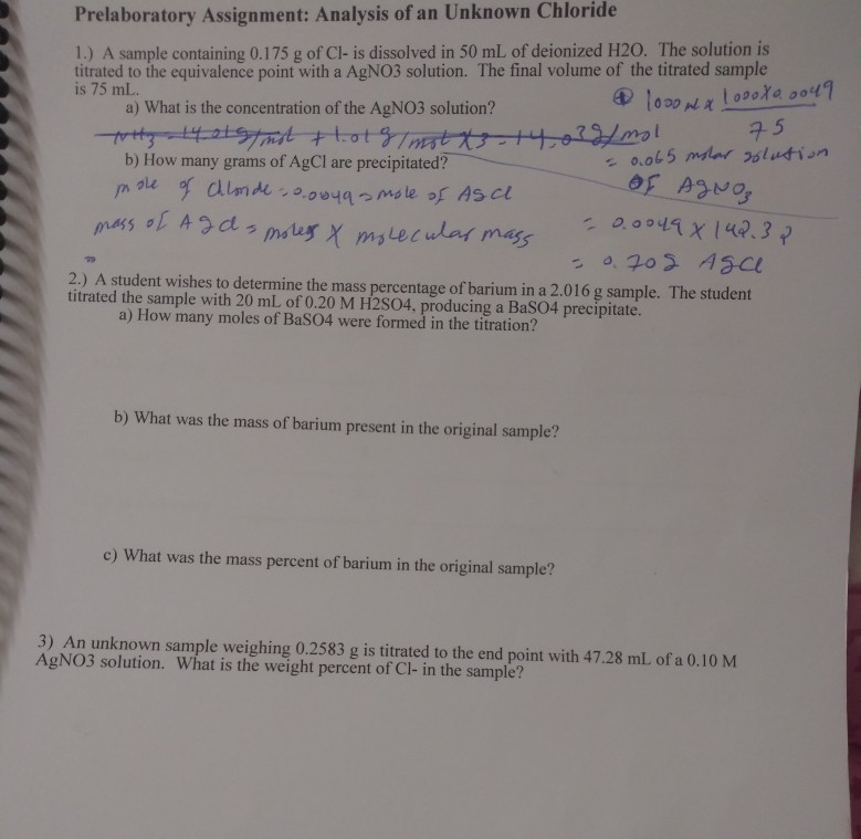 Solved Prelaboratory Assignment: Analysis of an Unknown | Chegg.com