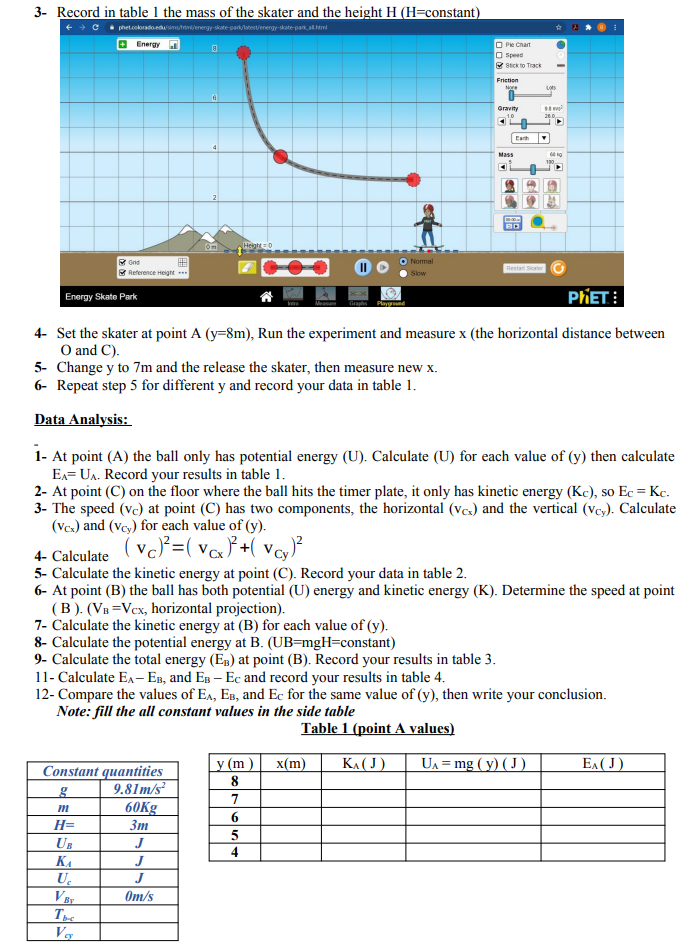 Solved Physics 1 Lab #5 Worksheet (conservation of | Chegg.com