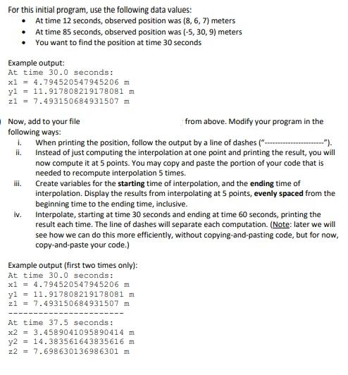 Solved Activity #2: More linear interpolation-individual In | Chegg.com