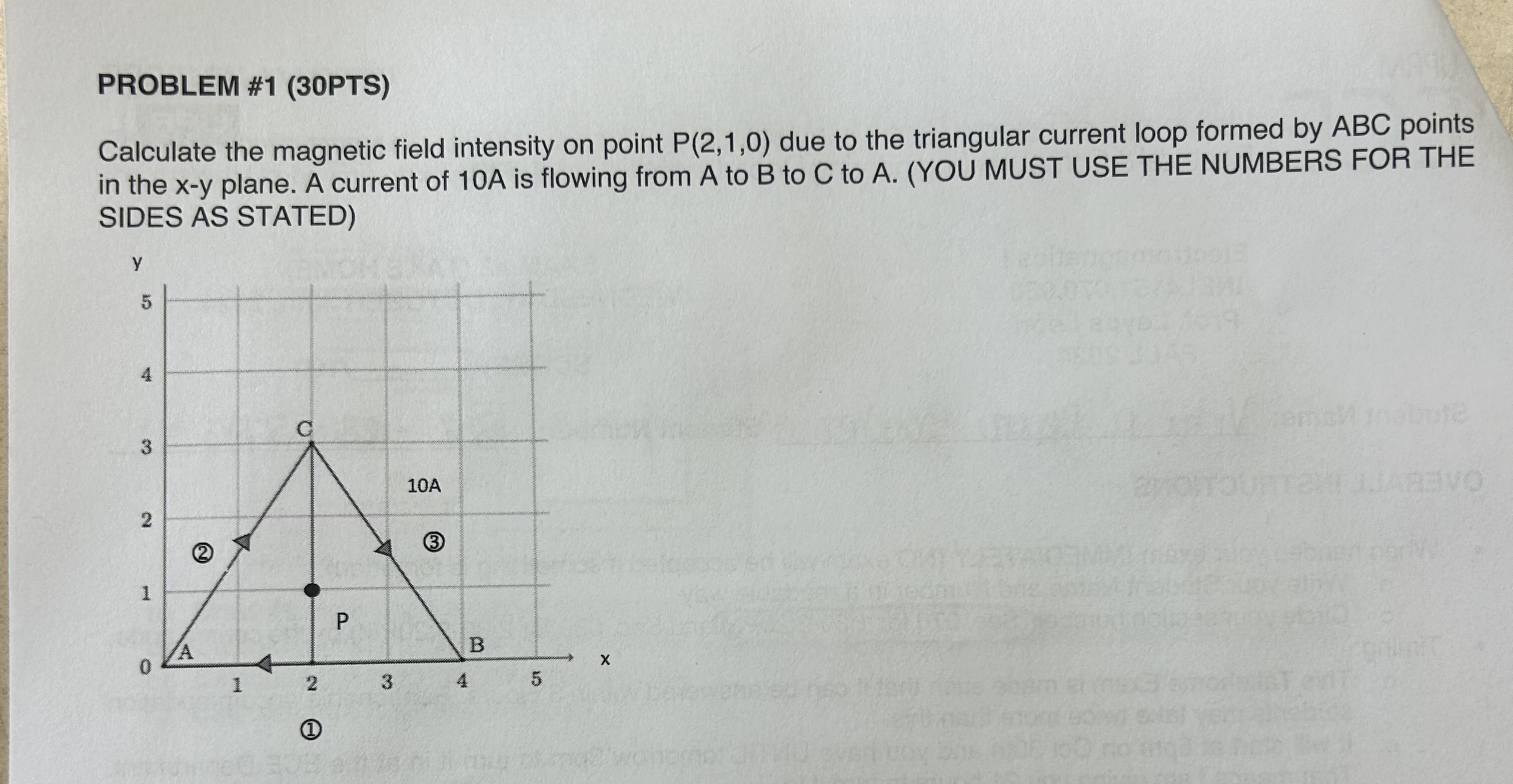 Solved problem 1Calculate the magnetic field intensity on | Chegg.com
