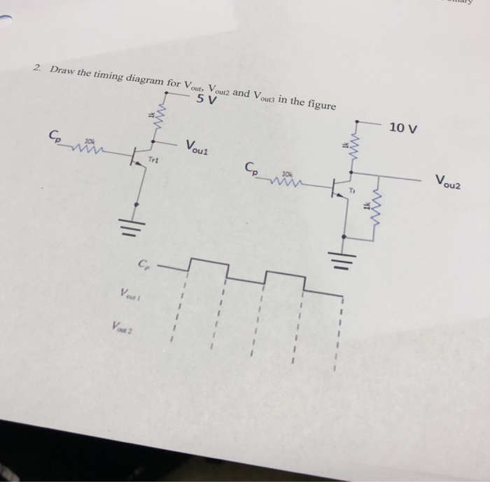 Solved Draw the timing diagram for Vout, Vout2 and Vout3 in | Chegg.com