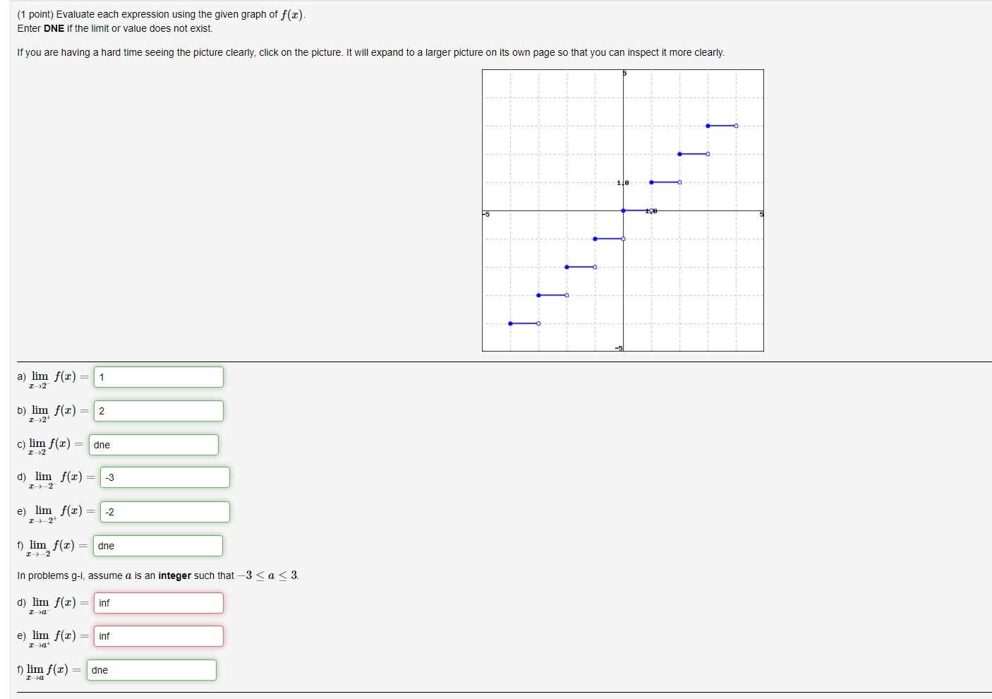 Solved (1 point) Evaluate each expression using the given | Chegg.com