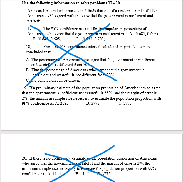 Solved A researcher conducts a survey and finds that out of | Chegg.com