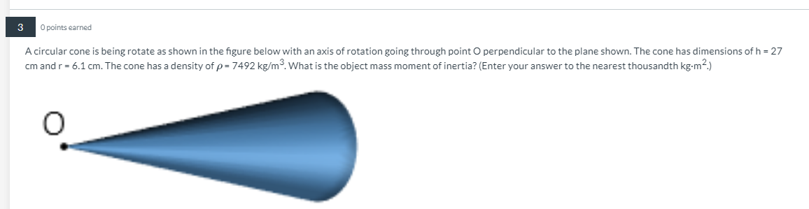 Solved A circular cone is being rotate as shown in the | Chegg.com