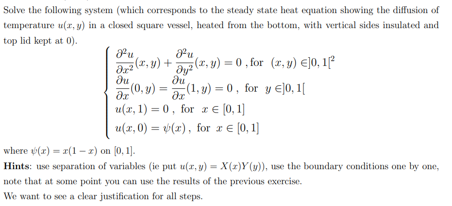 Solved Solve the following system (which corresponds to the | Chegg.com