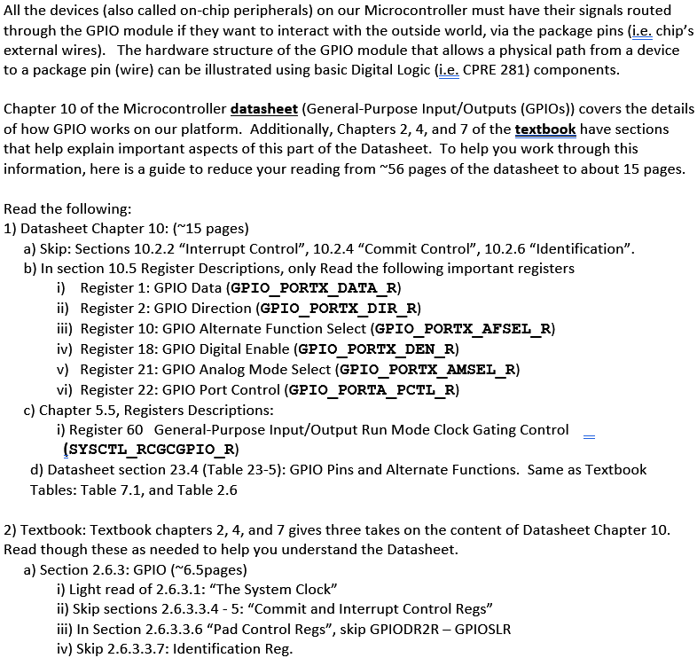 All the devices (also called on-chip peripherals) on | Chegg.com