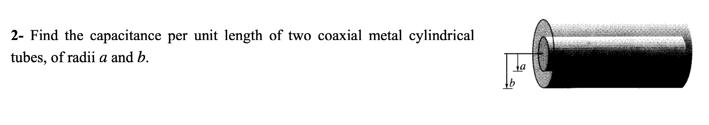 Solved 2- Find the capacitance per unit length of two | Chegg.com