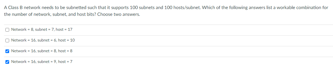 Solved A Class B network needs to be subnetted such that it | Chegg.com