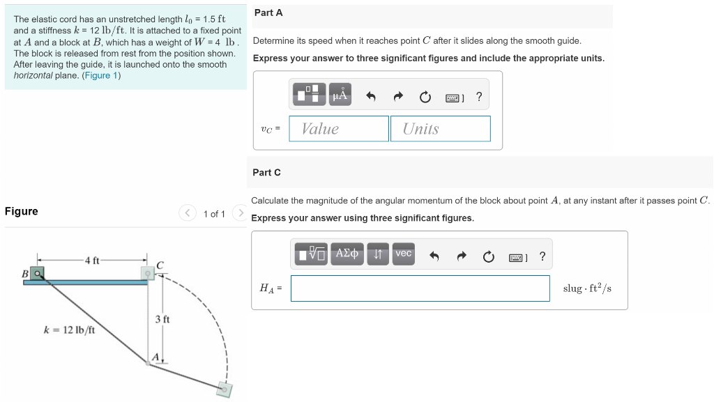 Solved Part A The elastic cord has an unstretched length lo | Chegg.com