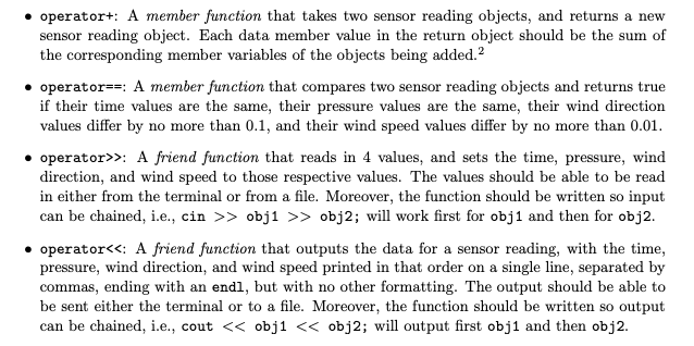 Trying Create Overloaded Functions Using Class Sensorreading Sure Could