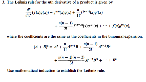 Solved 3. The Leibniz rule for the nth derivative of a | Chegg.com