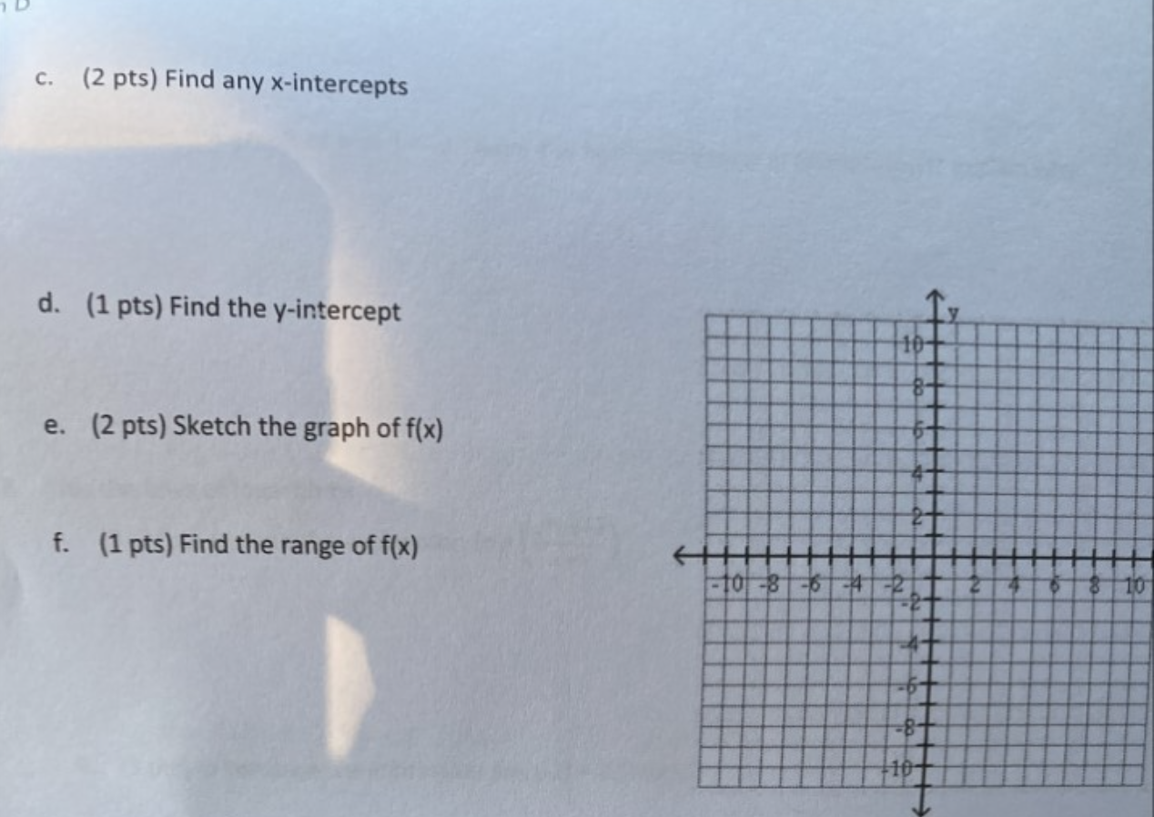 Solved = 6. Let f(x) = x2 + 4x + 8. a. (3 pts) Express f(x) | Chegg.com