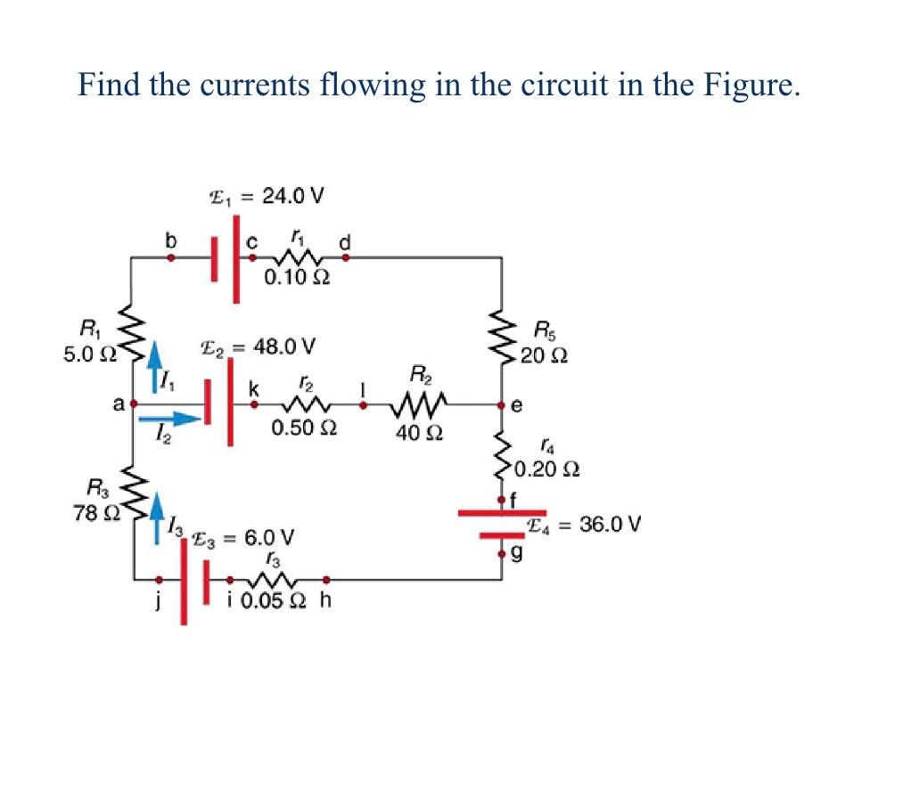 Solved Find the currents flowing in the circuit in the | Chegg.com