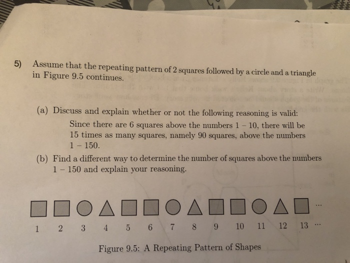 Solved 5) Assume that the repeating pattern of 2 squares | Chegg.com