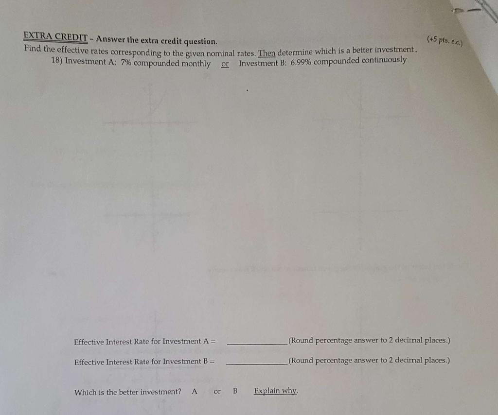 Solved EXTRA CREDIT - Answer the extra credit question. Find | Chegg.com