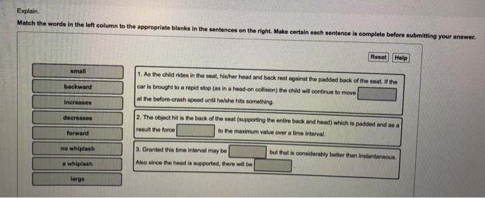 Solved Explain Match the words in the left column to the | Chegg.com