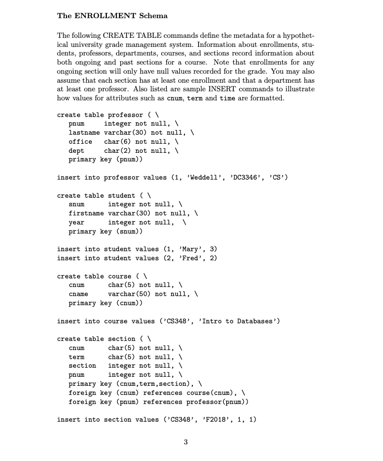 Solved 2. The professor number and last name of professors | Chegg.com