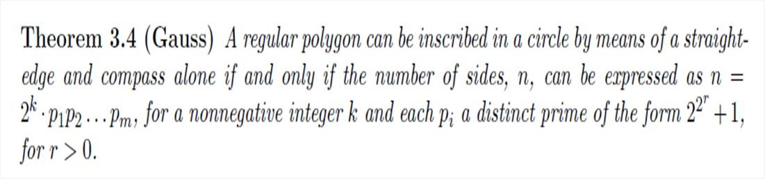 Solved Theorem 3.4 (Gauss) A regular polygon can be | Chegg.com